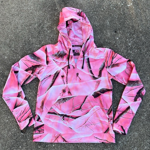 Huntworth | Tops | Huntworth Oak Tree Pink Camo Hoodie | Poshmark